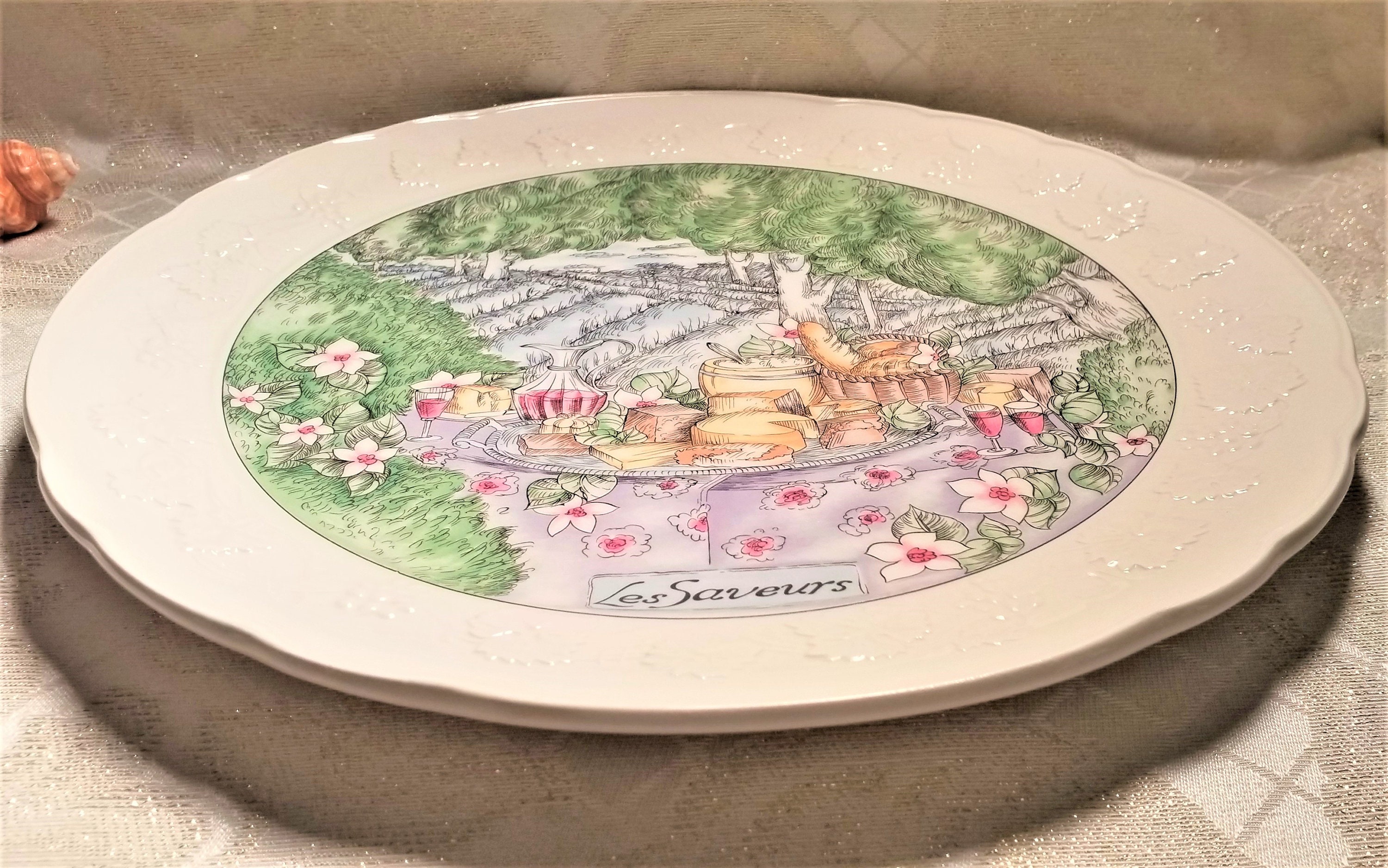 French Country Large Plate 12 1/2 Inch Gien France Les Saveurs Style ...