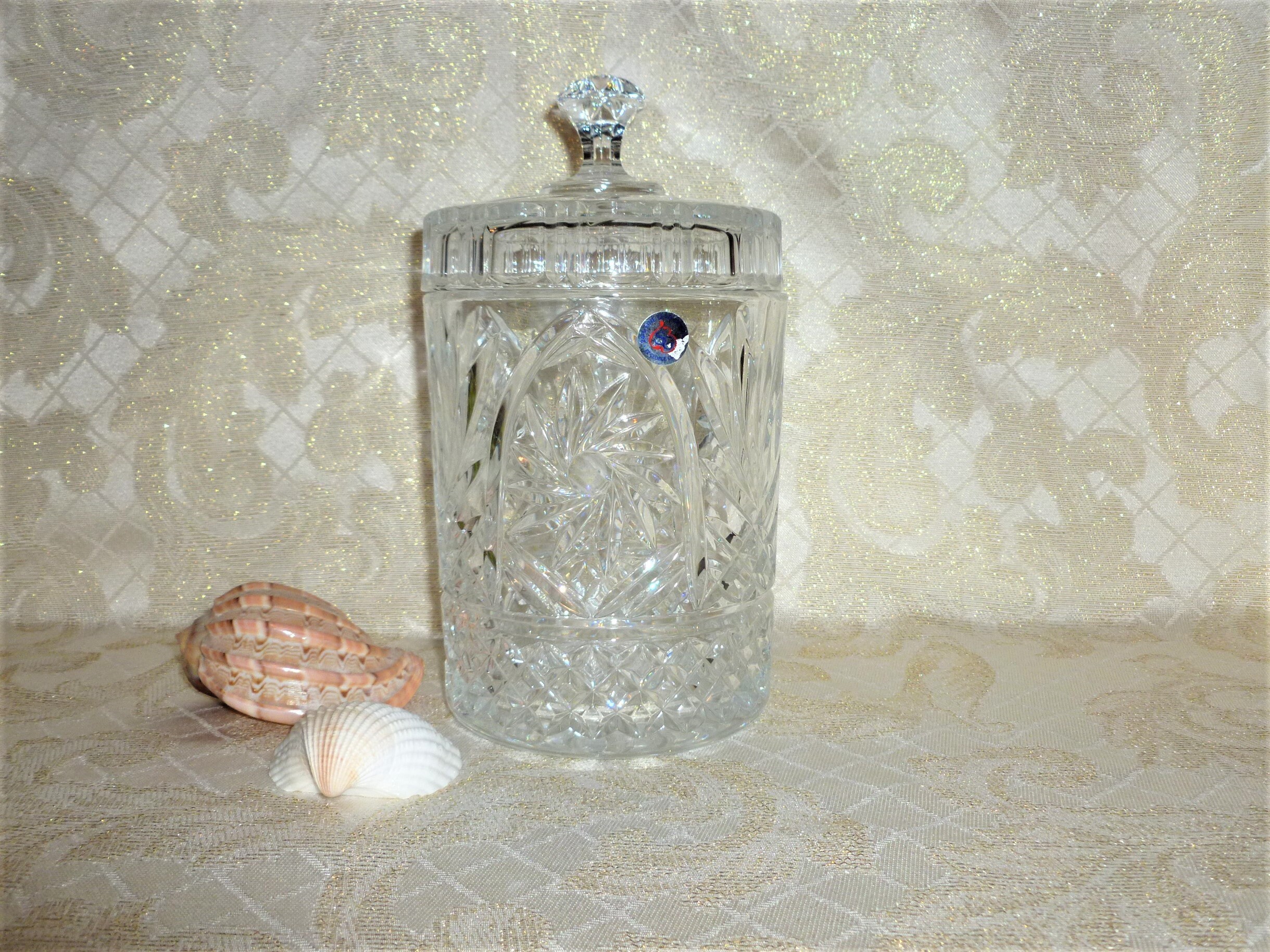 Vintage St George Crystal Made In Jeanette Pennsylvainia Biscuit Jar ...