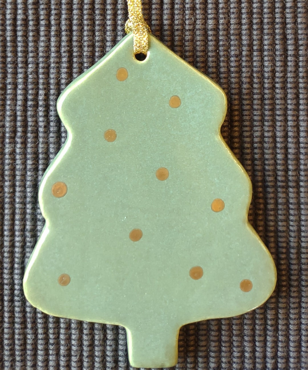 Christmas Ornament Ceramic Tree With Gold Tone Balls - Etsy