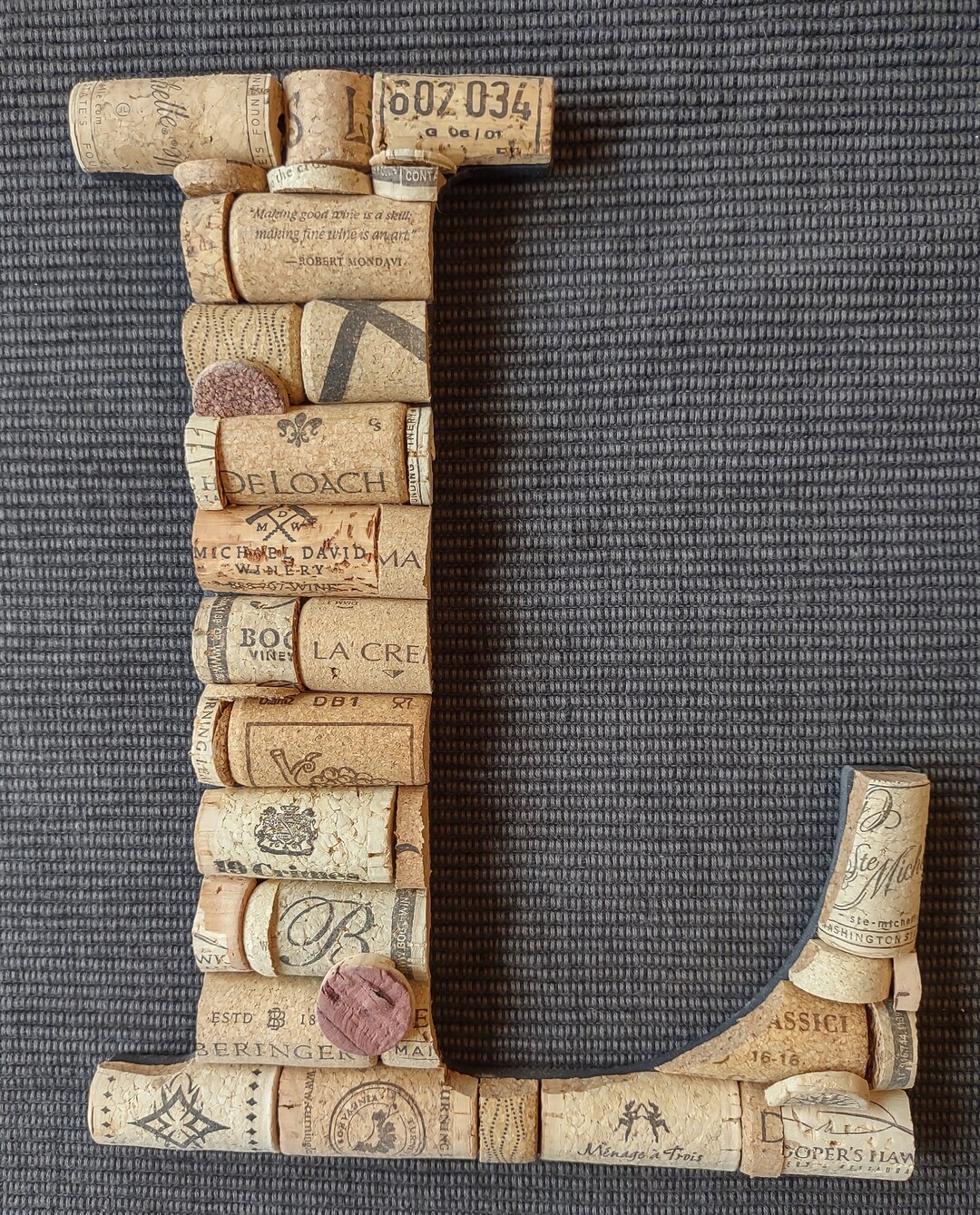 Letter "l", Custom 9.5" Handmade Wine Cork Letter for Wall, Bar or ...