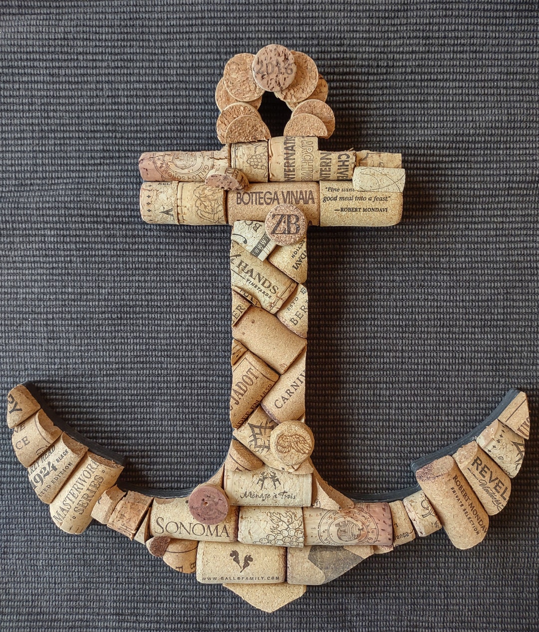 Anchor Nautical Sign, Custom Handmade Wine Cork Sign for Wall, Bar or ...