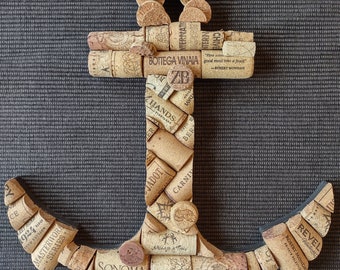 Anchor Nautical Sign, Custom Handmade Wine Cork Sign for Wall, Bar or ...