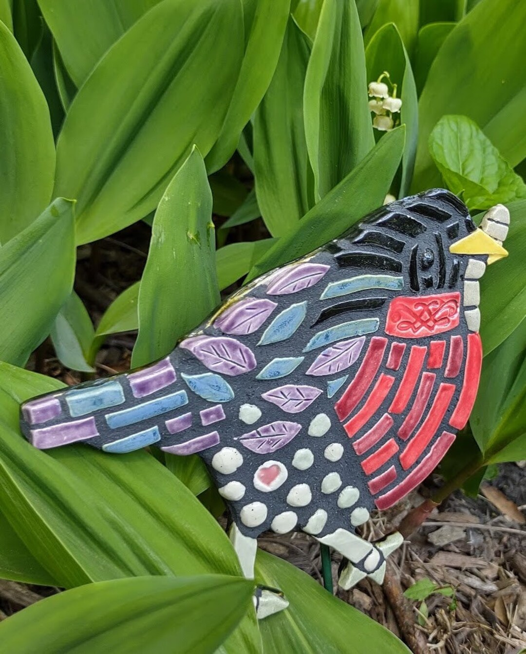 American Robin With Worm, Mosaic, Early Bird, Home or Garden Accent ...