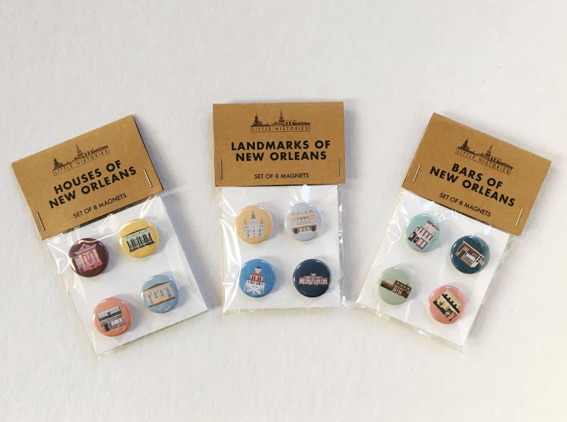 Landmarks of New Orleans Magnet Pack Architecture Louisiana | Etsy