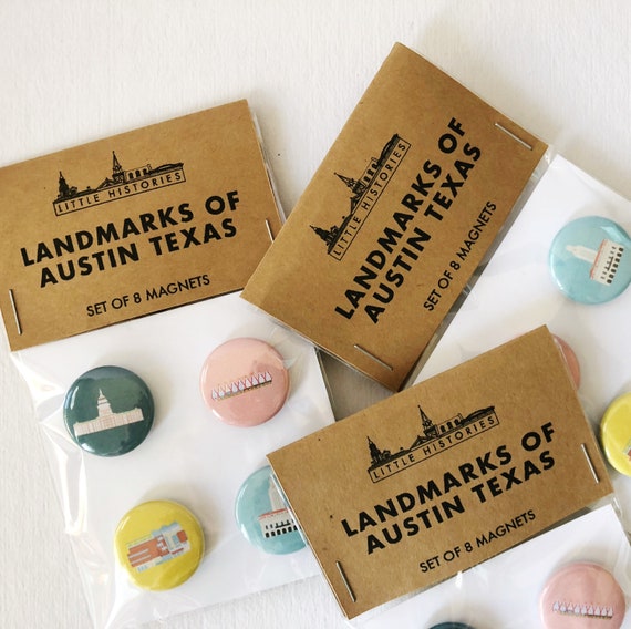 Landmarks of Austin Texas Magnet Pack Architecture Keep | Etsy