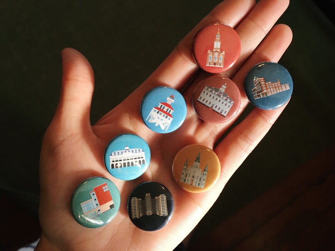 Landmarks of New Orleans Magnet Pack Architecture Louisiana | Etsy
