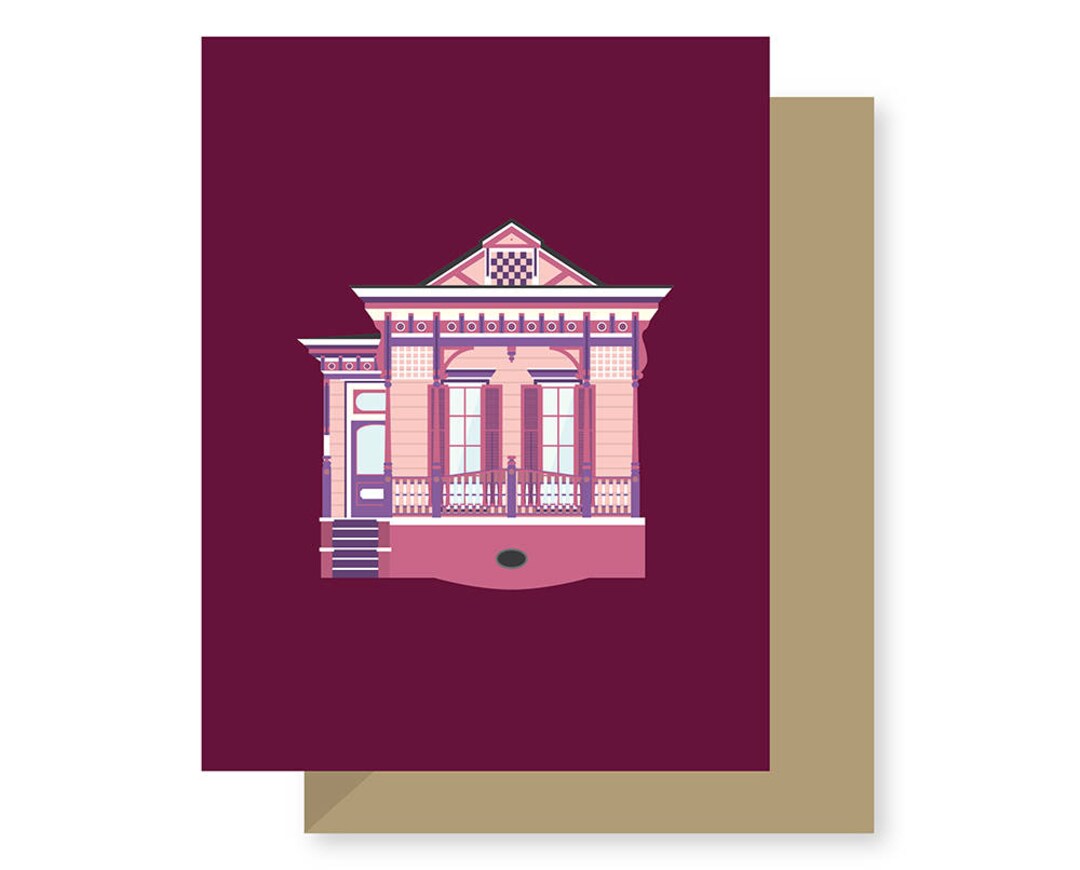 Marigny Bywater Queen Anne/ Eastlake Style Pink Ornate House - Etsy