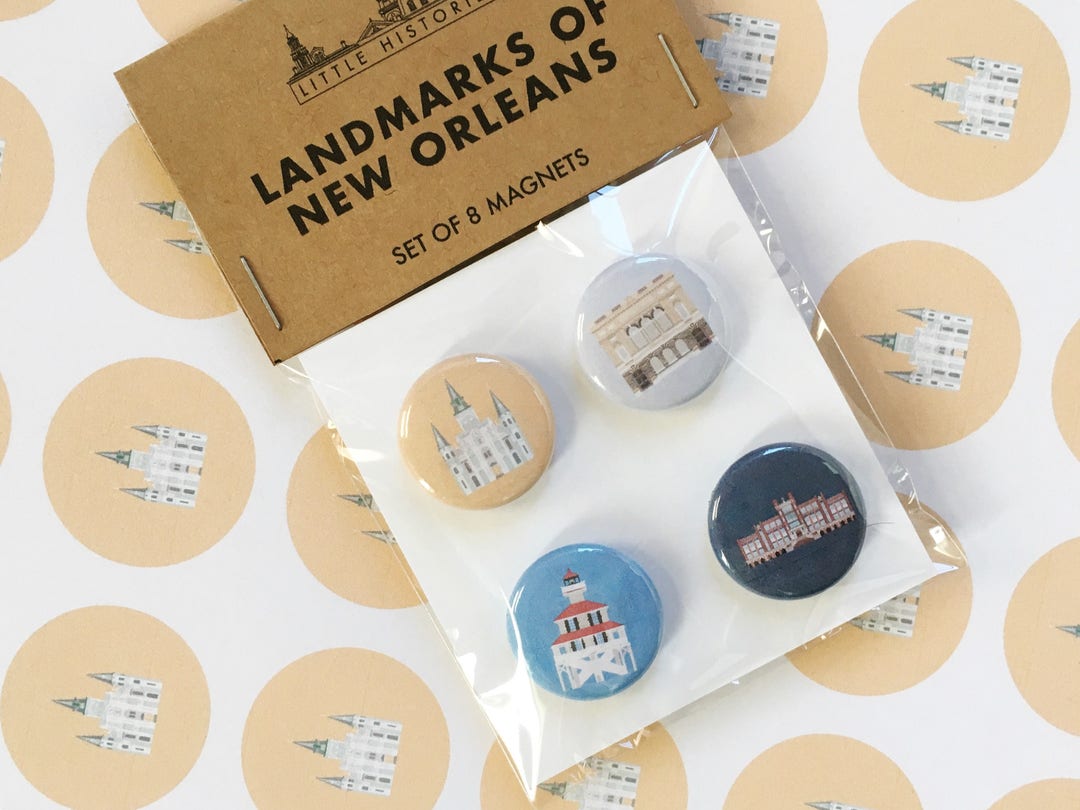 Landmarks of New Orleans Magnet Pack, Architecture Louisiana - Etsy