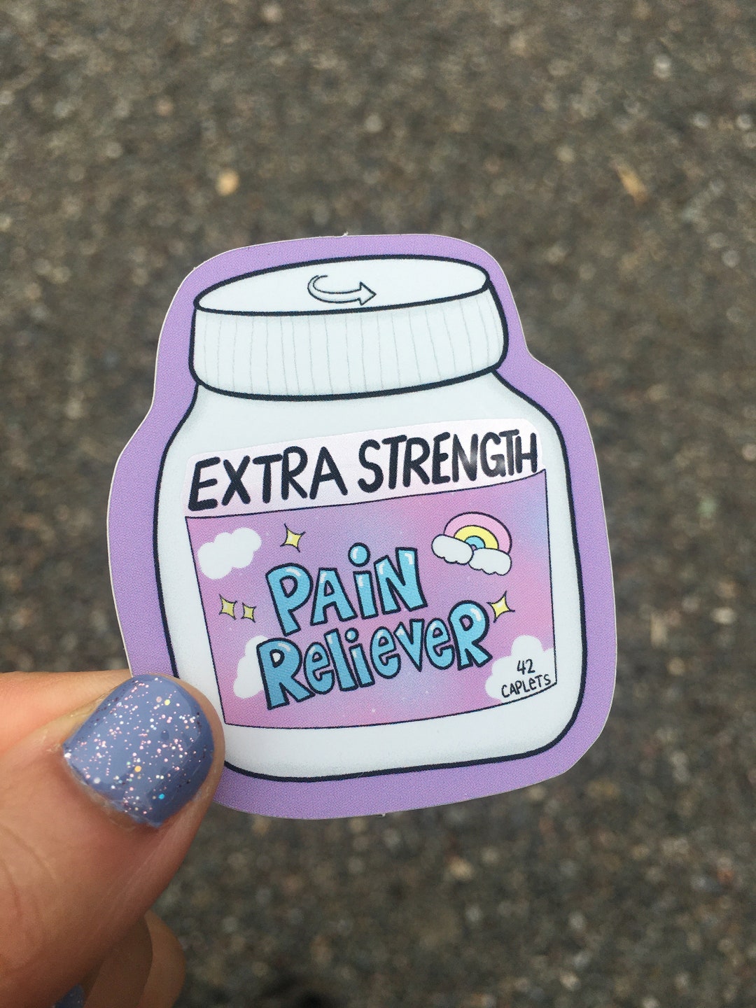 Pain Reliever Bottle Matte Mirror Sticker - Etsy