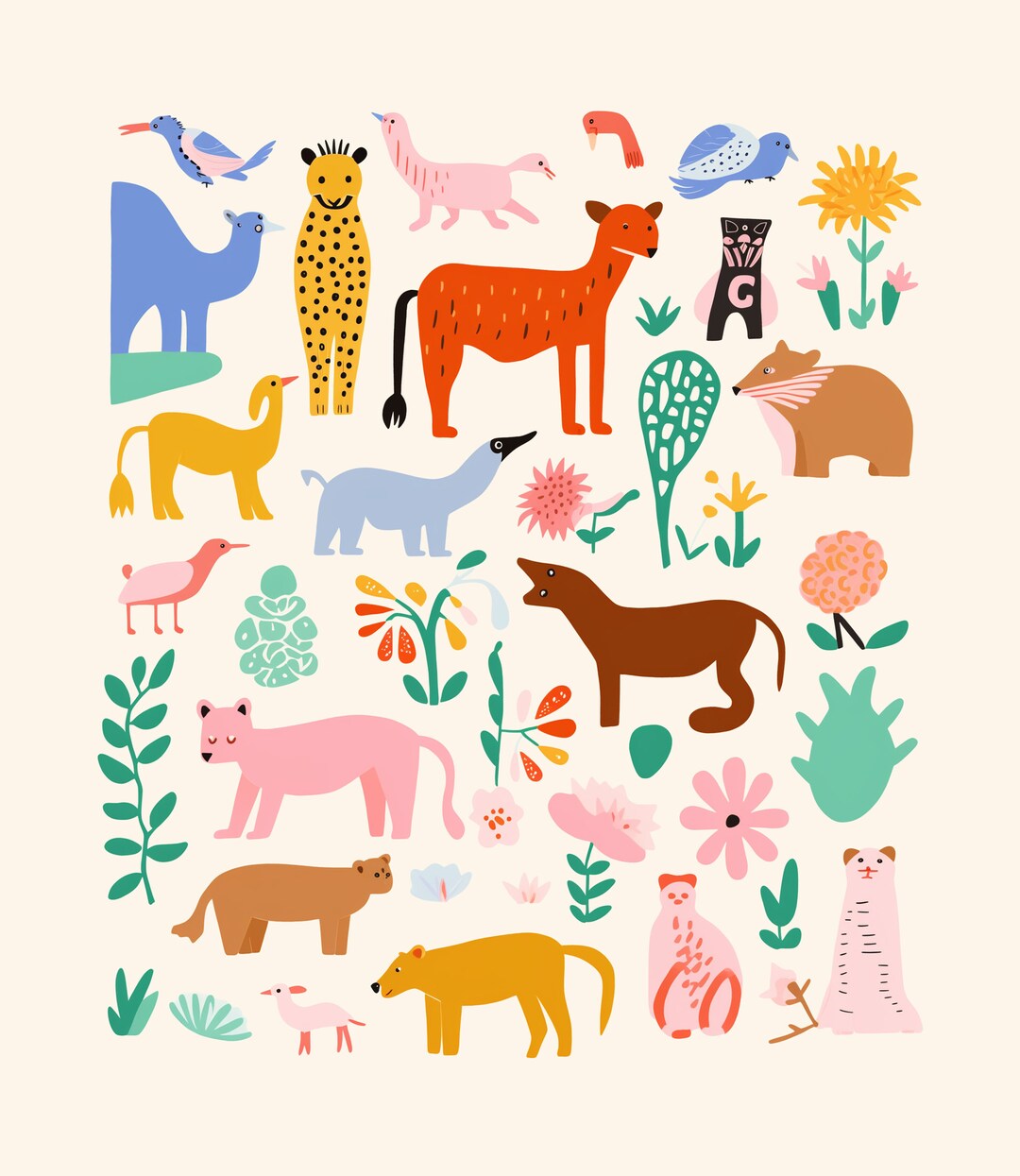 Celebrating Weirdness - Abstract Animal Poster (summer Color Scheme) #5 ...