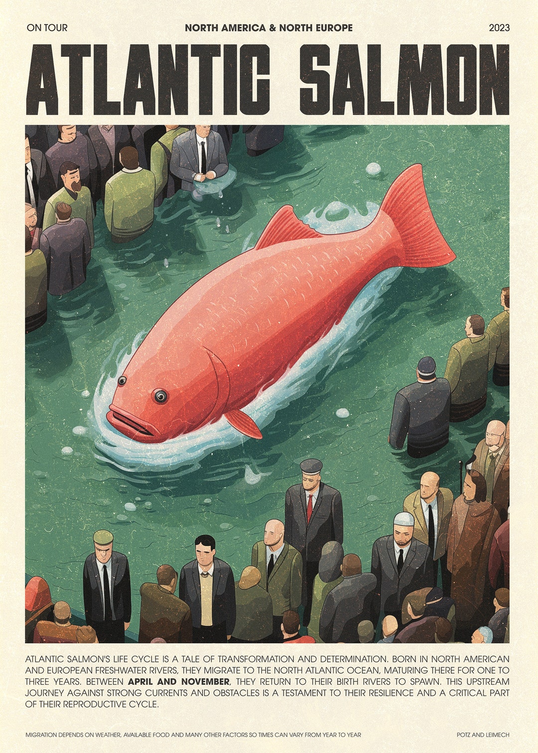The Great Migrations: A World Tour. Salmon Printable Animal Poster - Etsy