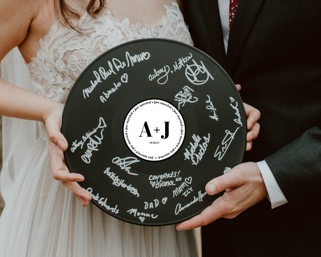 Custom Vinyl Record Guestbook for Wedding, Vinyl Record Song Guestbook ...