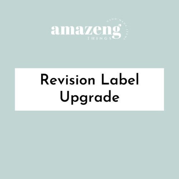 Revision Label Upgrade | Etsy