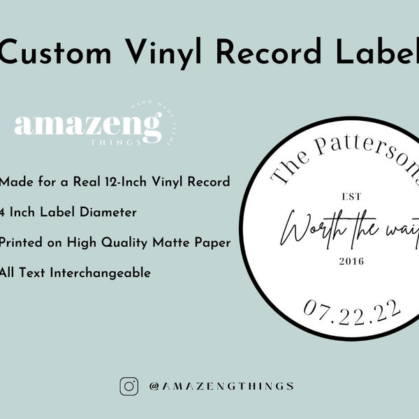 Vinyl Record Label - Etsy
