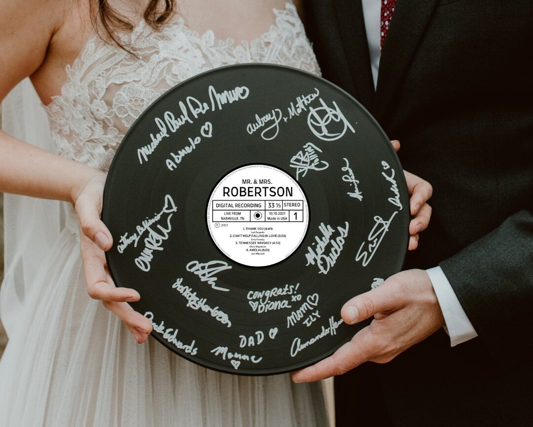 Custom Vinyl Record Guestbook | Personalized Wedding Guestbook | Unique ...