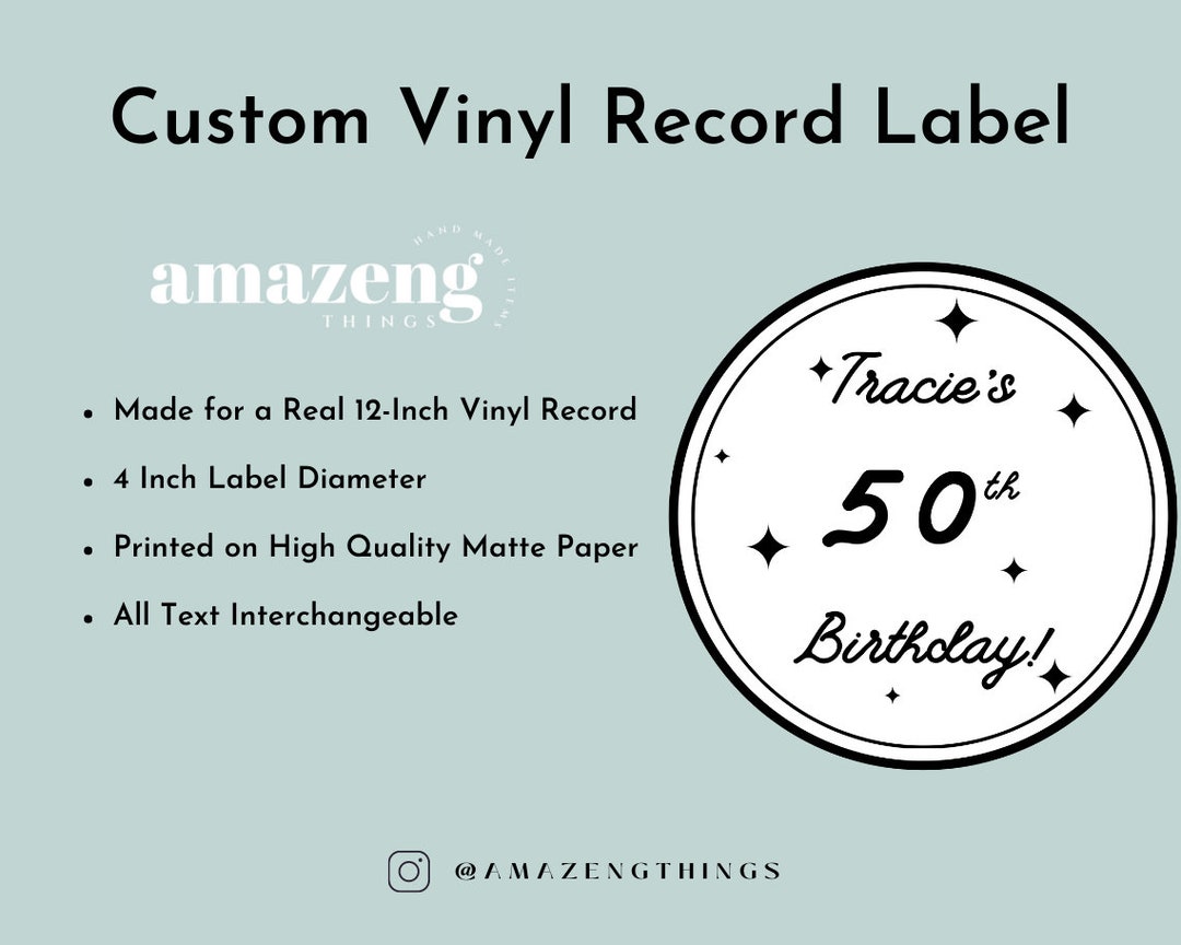 Custom Vinyl Record Label, Custom Record Label, Record Label Sticker ...