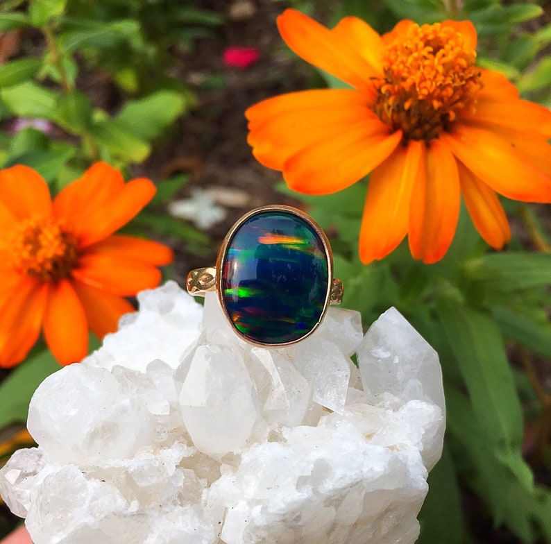 Aura Opal Magic Stackable Ring - Etsy