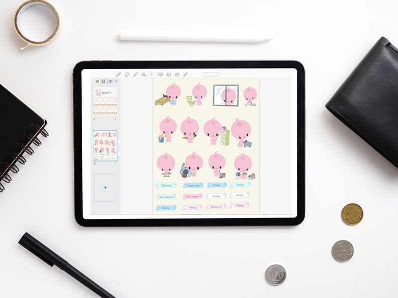 Cute Digital Goodnotes Stickers / Kawaii Goodnotes Stickers / Household ...