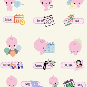 Cute Digital Goodnotes Stickers / Kawaii Goodnotes Stickers / Work ...