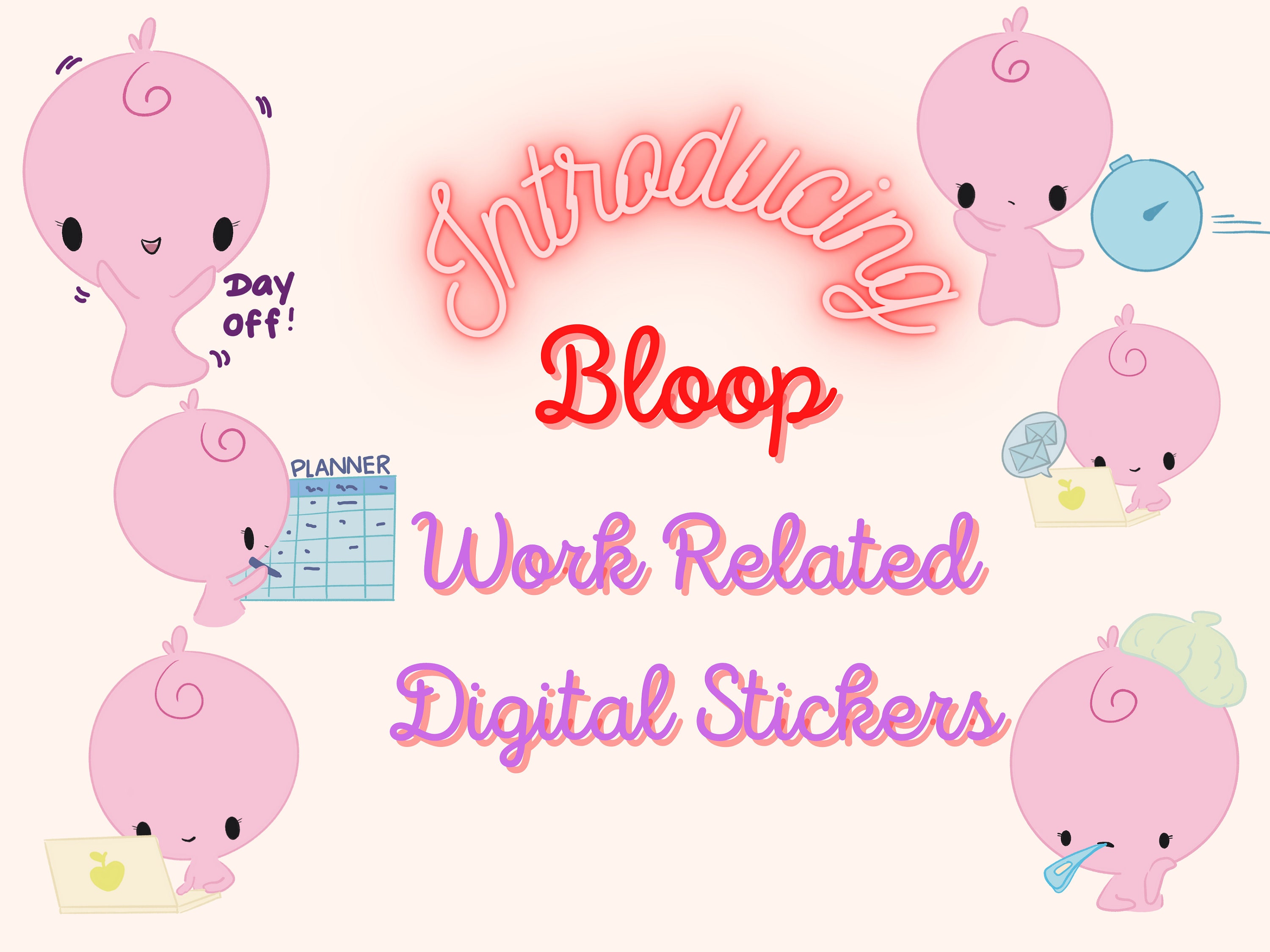 Cute Digital Goodnotes Stickers / Kawaii Goodnotes Stickers / Work ...