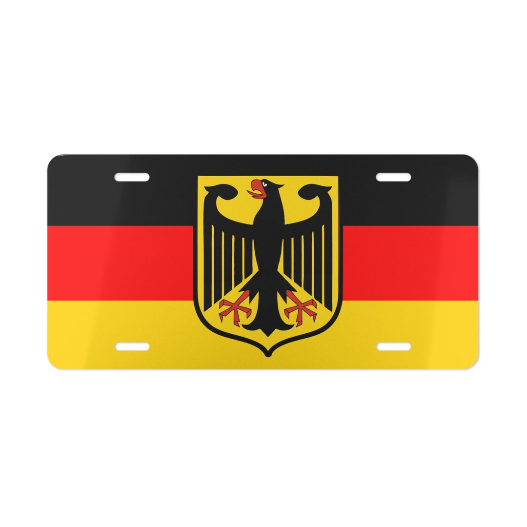German Eagle Flag Front License Vanity Plate Car Aluminum Germany Coat ...