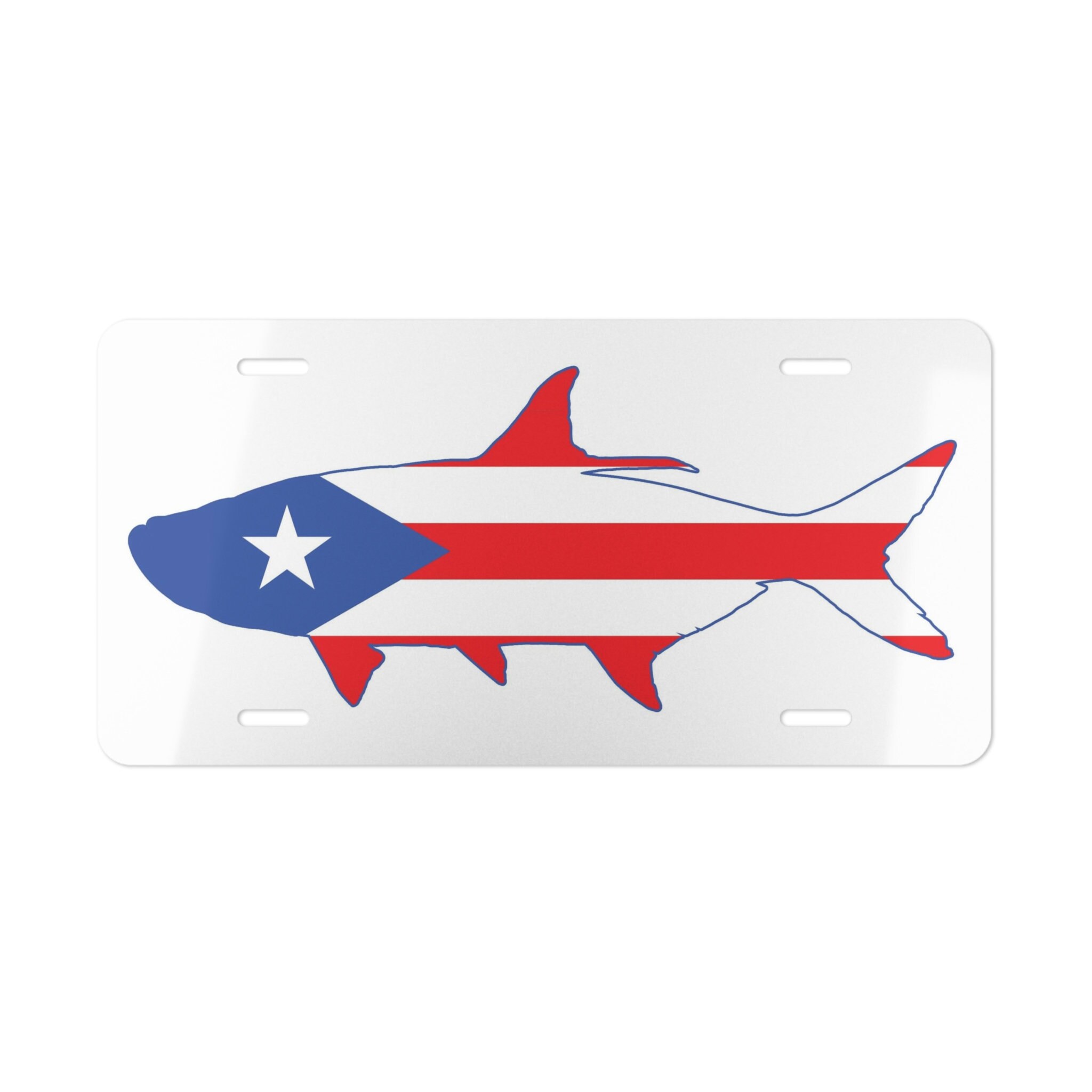 Puerto Rican Flag Fish License Vanity Plate Tarpon Saltwater Fishing ...