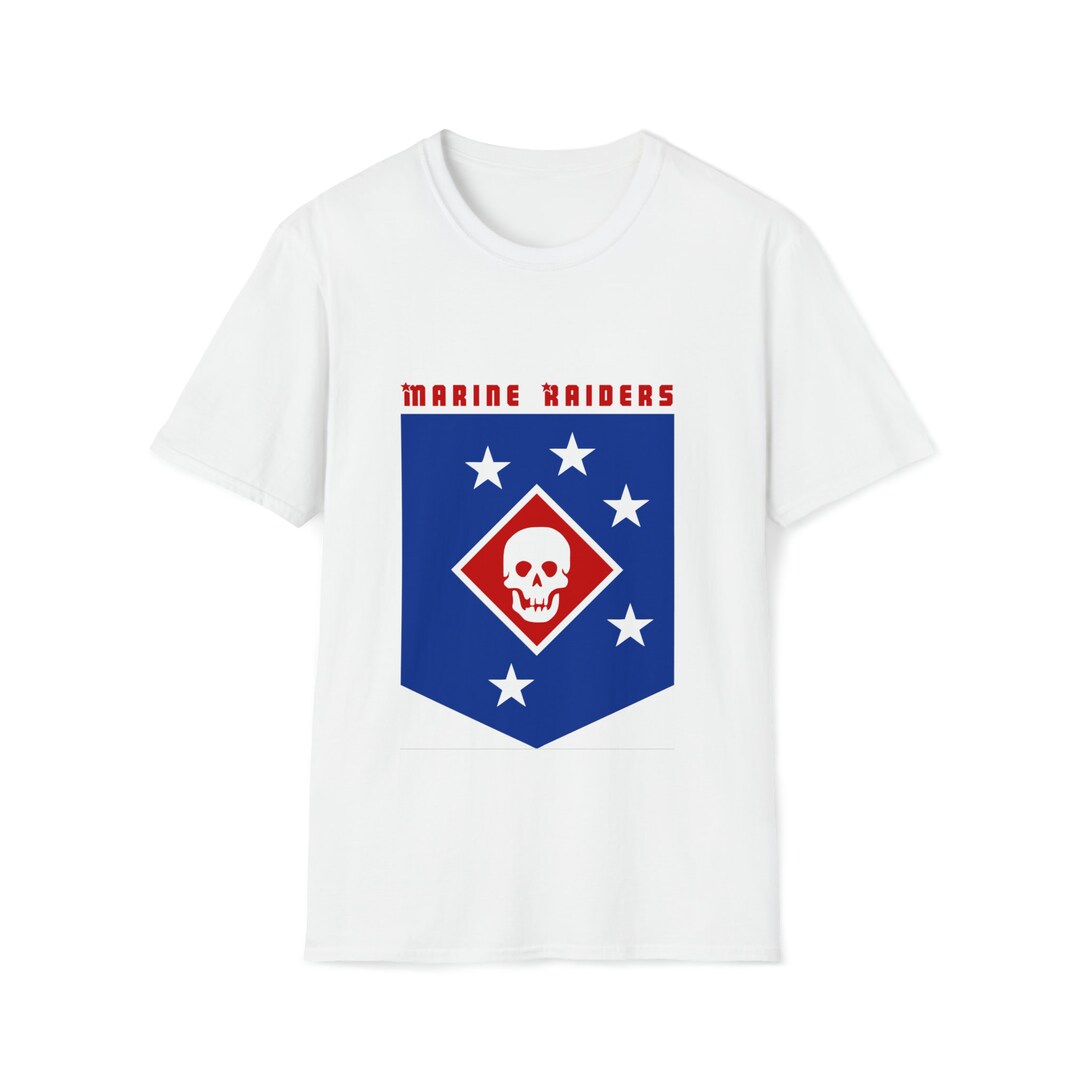 USMC Blue MARSOC Marine Raiders Skull Stars US Shirt Logo Insignia Ww2 ...