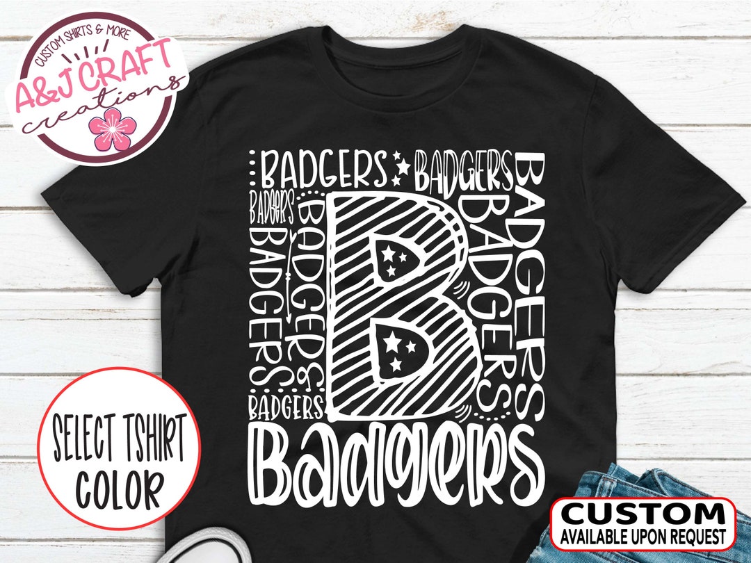 Badgers Mascot Spirit Wear Typography Shirt Perfect for Teachers ...