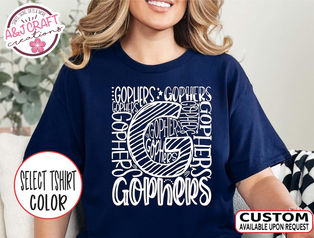 Gophers Team Mascot Spirit Typography Shirt - School Mascot Pride ...