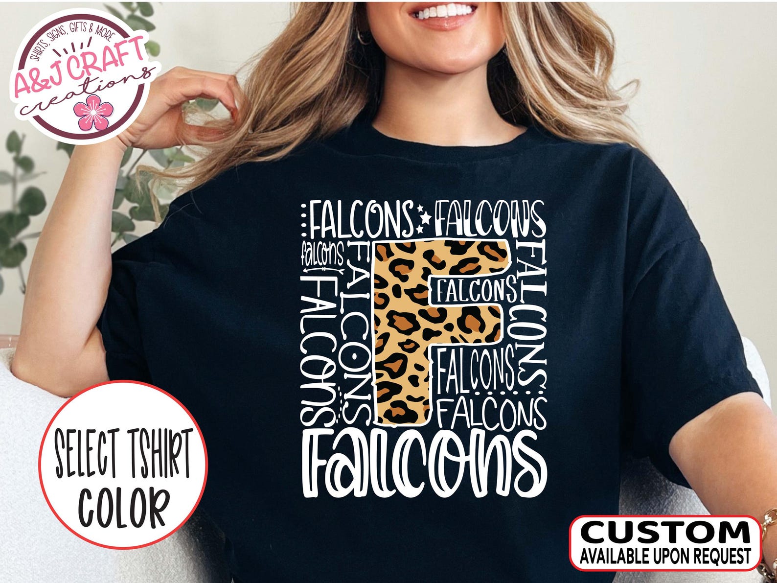 Falcons Team Mascot Spirit Typography Shirt - School Mascot Pride ...