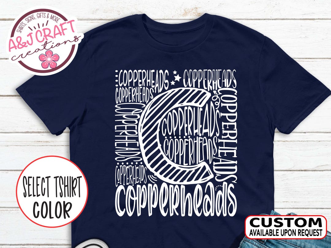 Copperheads Mascot Spirit Wear Typography Shirt Perfect for Teachers ...