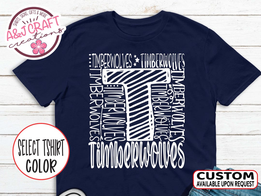 Timberwolves Mascot Spirit Wear Typography Shirt Perfect for Teachers ...