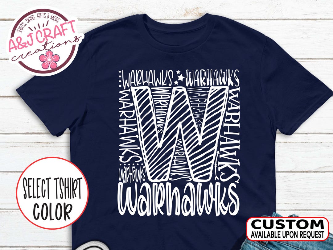 Warhawks Mascot Spirit Wear Typography Shirt Perfect for Teachers ...