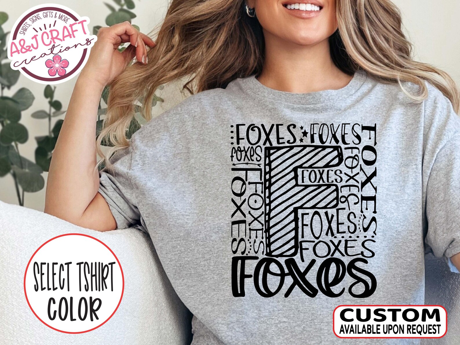 Foxes Team Mascot Typography T-shirt – School Spirit Wear, Cheer ...