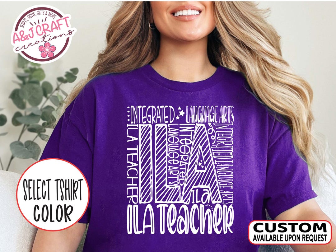 ILA Subject Teacher Typography Shirt, Ideal for School Staff, ILA ...