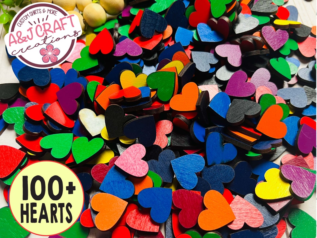 Wood Heart Shapes for Crafts, Small Wooden Hearts, Heart Shaped for ...