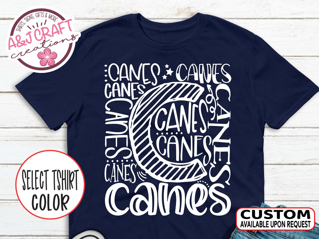 Canes Mascot Spirit Wear Typography Shirt Perfect for Teachers ...