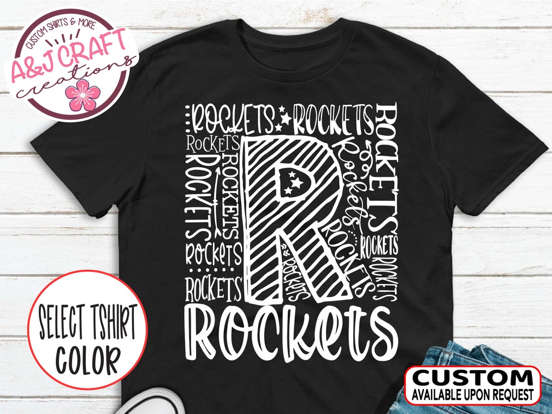 Rockets Team Mascot Spirit Typography Shirt - School Mascot Pride ...