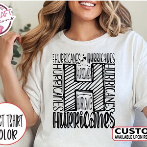 Hurricanes Team Mascot Typography Shirt – School Spirit Tee, Cheer ...