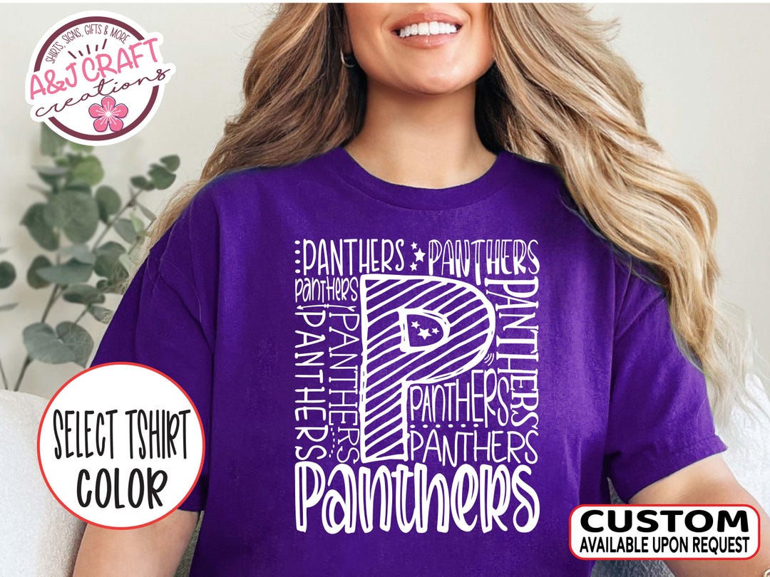 Panthers Team Mascot Spirit Typography Shirt - School Mascot Pride ...