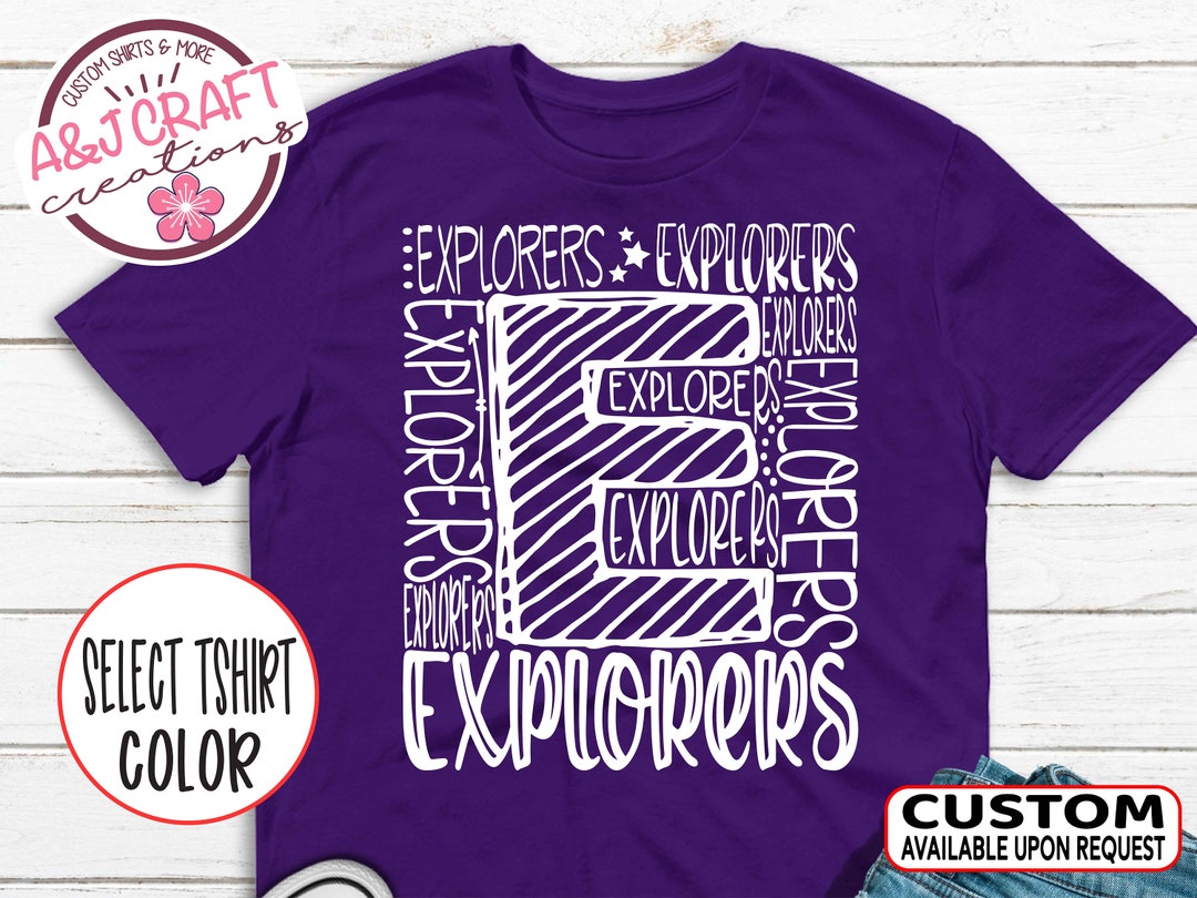 Explorers Team Mascot Spirit Typography Shirt - School Mascot Pride ...