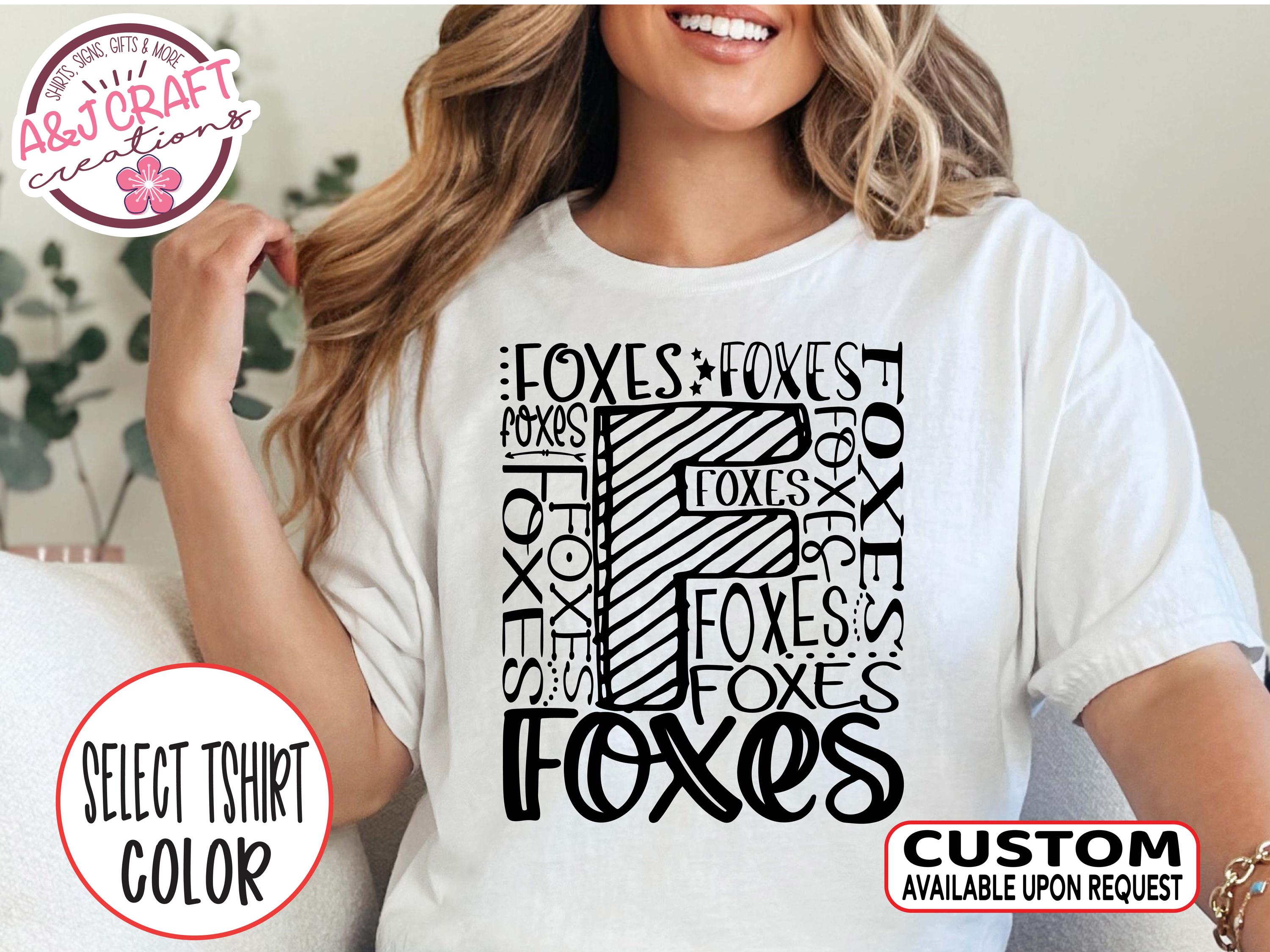 Foxes Team Mascot Typography T-shirt – School Spirit Wear, Cheer ...