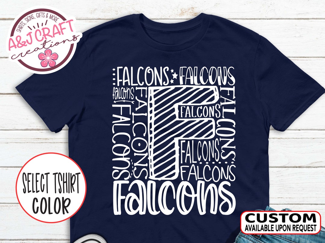 Falcons Team Mascot Spirit Typography Shirt - School Mascot Pride ...