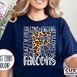 Falcons Team Mascot Spirit Typography Shirt - School Mascot Pride ...