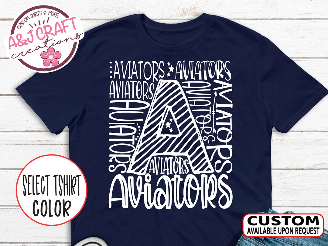 Aviators Mascot Spirit Wear Typography Shirt Perfect for Teachers ...