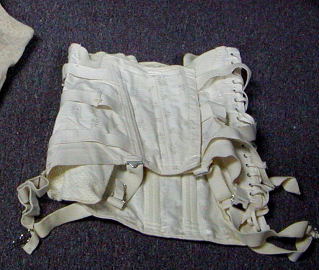Vintage Freeman's Anatomical Floral Brocade Lace up Firm Corset With ...