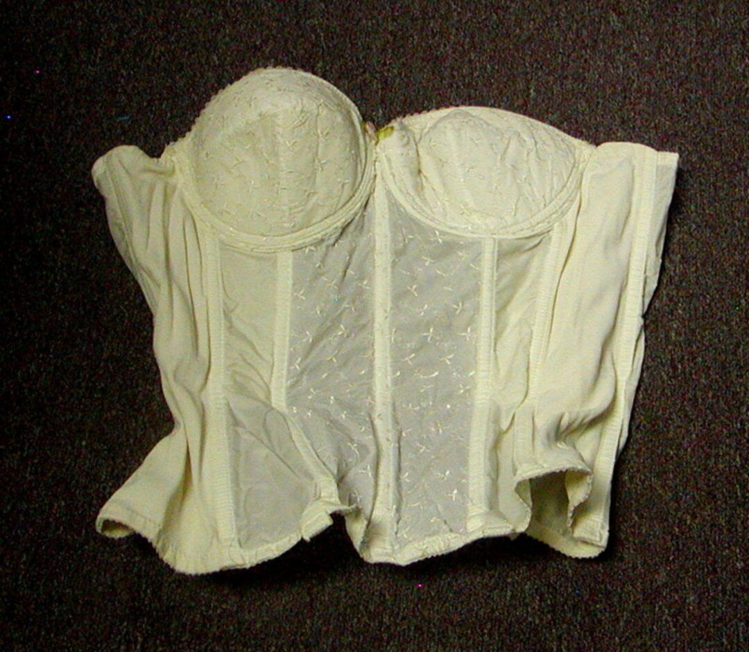 Vintage Goddess Bridal Torsolette Embroidered Satin Lightly Lined ...