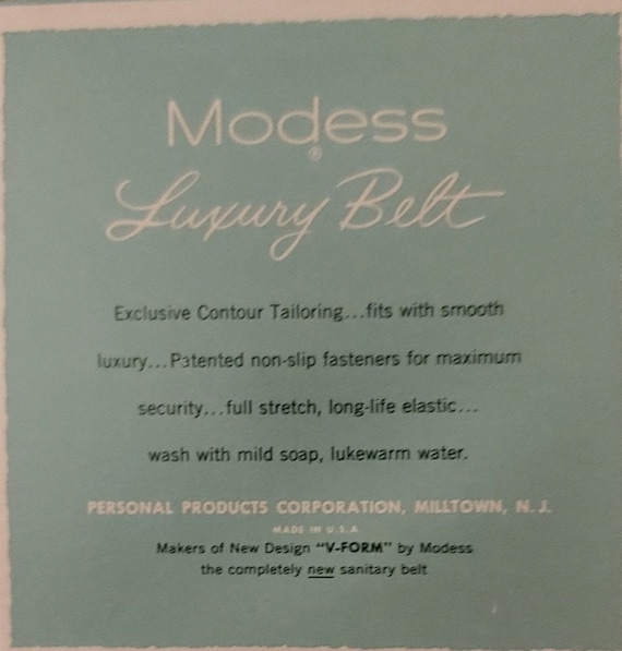 Vintage New Modess Luxury Sanitary Napkin Belt - Gem