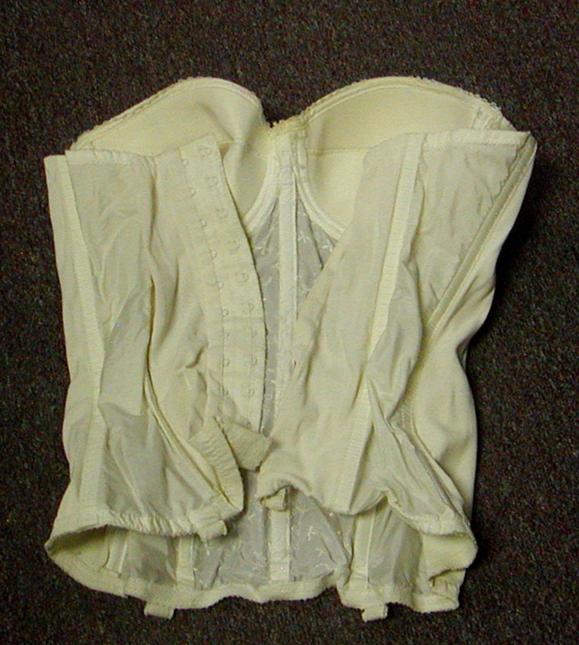 Vintage Goddess Bridal Torsolette Embroidered Satin Lightly - Etsy