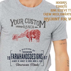 Custom Red Angus Ranch Shirt COWS Personalized Hoodie Tshirt Cow Cattle ...